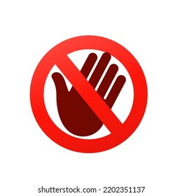 Stop Hand Icon On White Background Stock Vector (Royalty Free ...