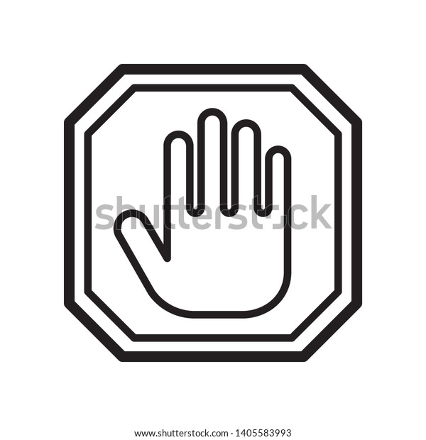 Stop Hand Icon Trendy Outline Style Stock Vector (Royalty Free) 1405583993