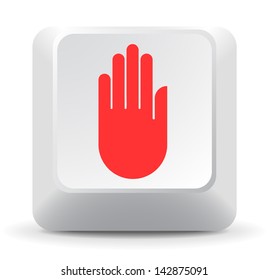 Stop Hand On Keyboard Key Stock Vector (Royalty Free) 142875091 ...
