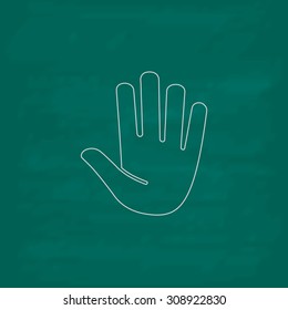 Stop Hand Outline Vector Icon Imitation Stock Vector (Royalty Free ...