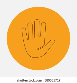 Stop Hand Outline Vector Icon On Stock Vector (Royalty Free) 380555719 ...