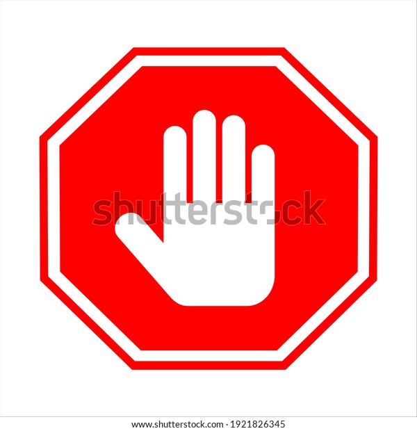 Stop Hand Prohibition Sign Vector Eps Stock Vector (Royalty Free ...