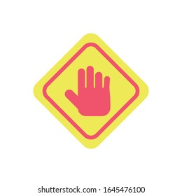 Stop Hand Sign Icon Over White Stock Vector (Royalty Free) 1645476100 ...