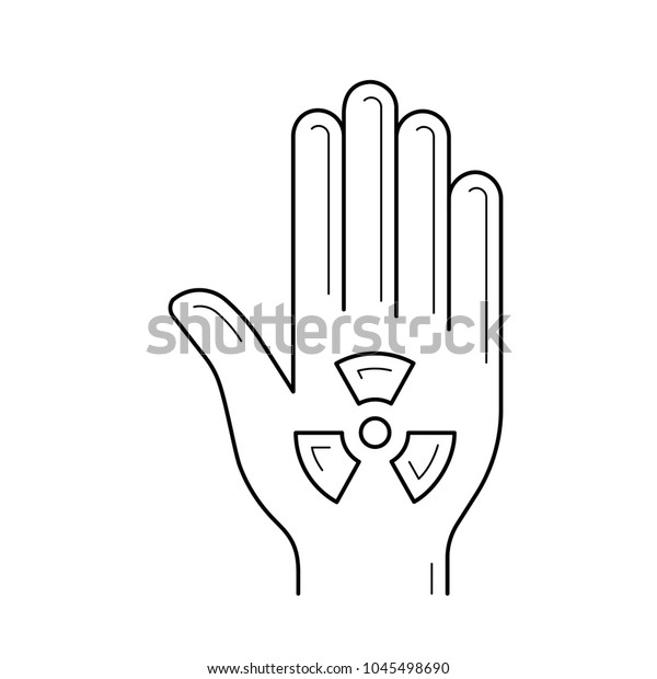 Stop Hand Sign Ionizing Radiation Vector Stock Vector (Royalty Free ...