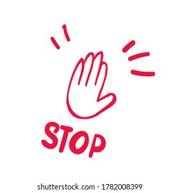 Stop Hand Sign Logo Symbol Doodle Stock Vector (Royalty Free ...