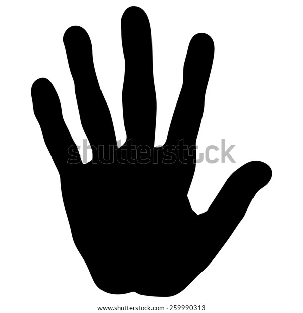 Stop Hand Sign Silhouette Vector Stock Vector (Royalty Free) 259990313