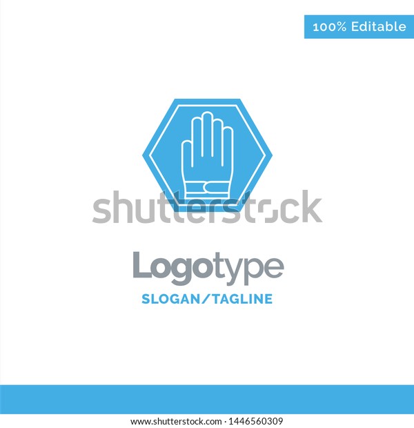 Stop Hand Sign Traffic Warning Blue Stock Vector (Royalty Free ...