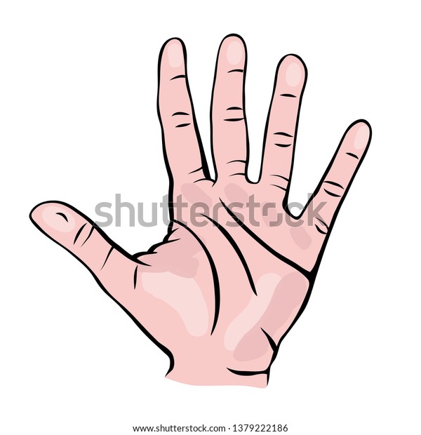 Stop Hand Sign Hand Wide Open Stock Vector (Royalty Free) 1379222186 ...