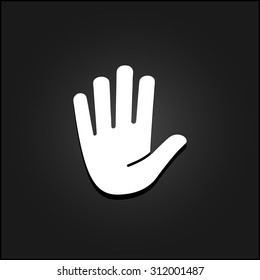 Stop Hand Imitation Draw Icon White 스톡 일러스트 677642104 | Shutterstock