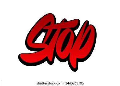 Stop Handwritten Vector Lettering Design Vector Stock Vector (Royalty ...