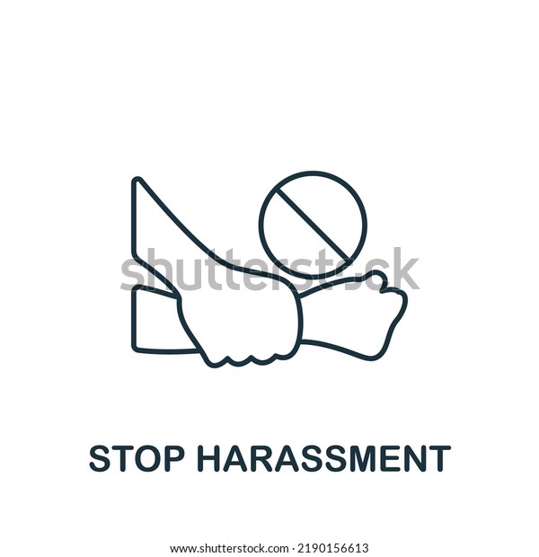 Stop Harassment Icon Monochrome Simple Line Stock Vector (Royalty Free ...