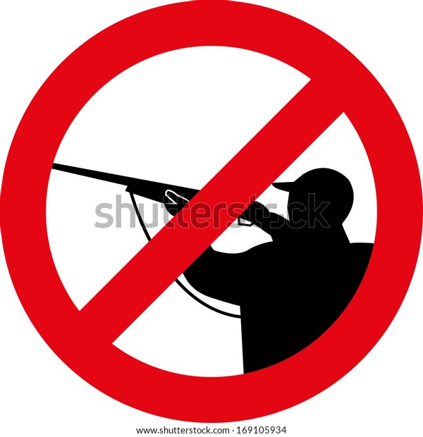 Stop Hunting Sign Stock Vector (Royalty Free) 169105934