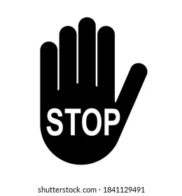 Stop Icon Alert Hand Warning Covid Stock Vector (Royalty Free ...