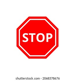 Stop Icon On White Background Stock Vector (Royalty Free) 2068378676 ...