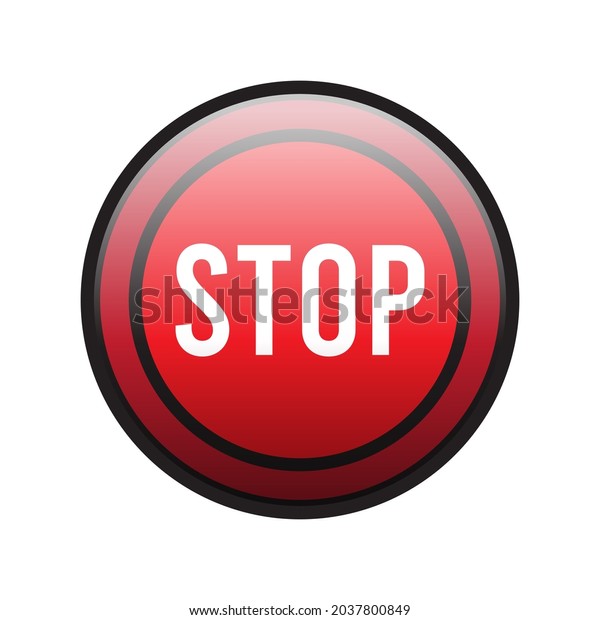 Stop Icon Red Color Illustration Button Stock Vector (Royalty Free ...