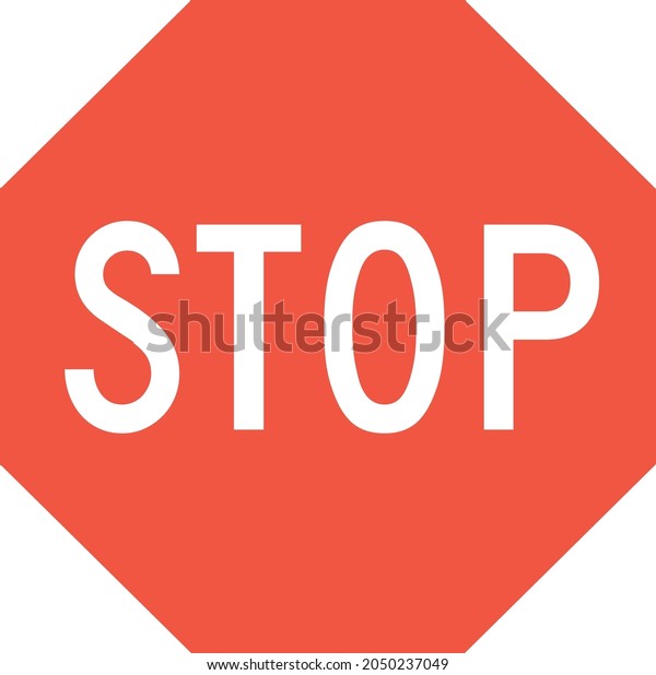 Stop Icon Red Road Symbol Stock Vector (Royalty Free) 2050237049 ...