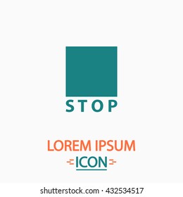 Stop Linear Button Flat Icon On Stock Vector (Royalty Free) 432534517 ...