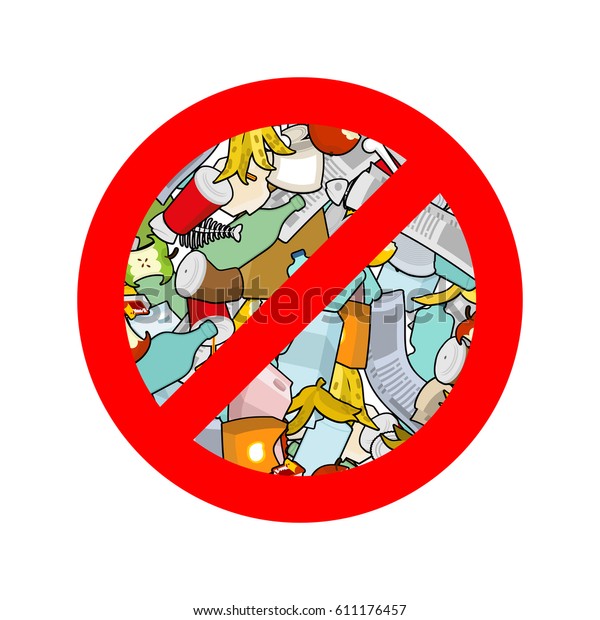 Stop Littering Ban Garbage Forbidden Litter Stock Vector (Royalty Free ...