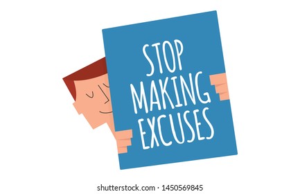 Stop Making Excuses Sign On Board Stock Vector (Royalty Free ...