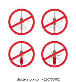 Stop Mosquito Sign Red Circle Vector Stock Vector (Royalty Free) 280730402