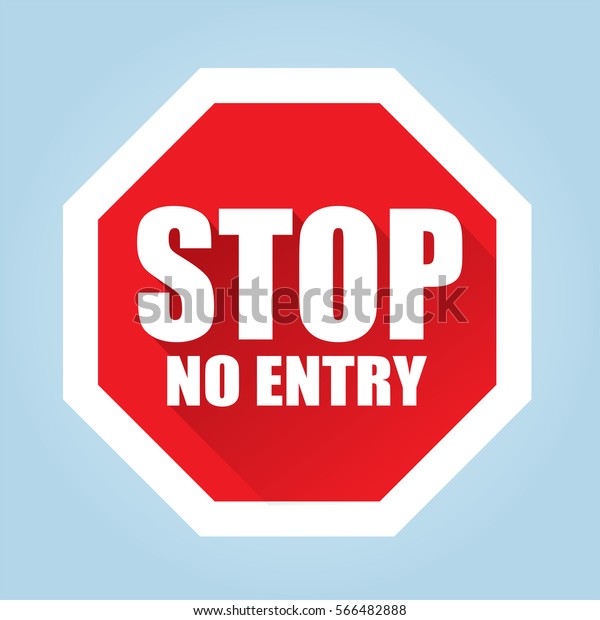 Stop No Entry Restriction Sign Flat Stock Vector (Royalty Free ...