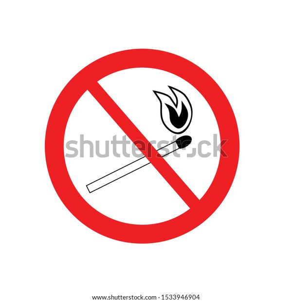 Stop or no symbol vector. Prohibition sign. No fire