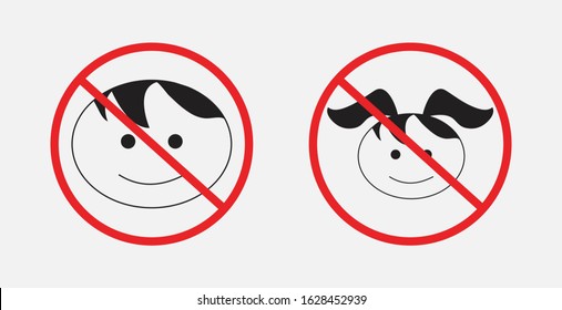 Stop Not Children Vector Icon Red Stock Vector (Royalty Free ...