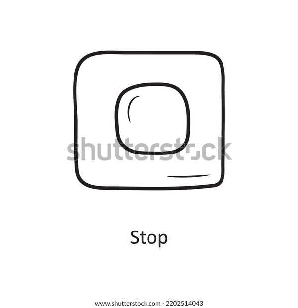 Stop Outline Icon Design Illustration Media Stock Vector (Royalty Free ...