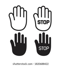Stop Palm Hand Sign Vector Illustration: เวกเตอร์สต็อก (ปลอดค่า ...