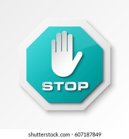 Stop Palm Icon No Entry Icon Stock Vector (Royalty Free) 607187849 ...