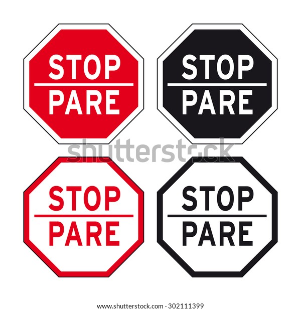 Stop Pare Sign Spain Vector Set Stock Vector (Royalty Free) 302111399 ...