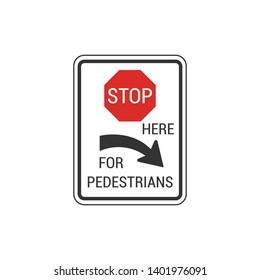 Stop Pedestrian Sign Isolated On White Stock Vector (Royalty Free ...