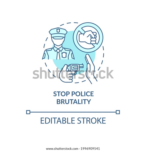 Stop Police Brutality Concept Icon Fighting Stock Vector (Royalty Free ...