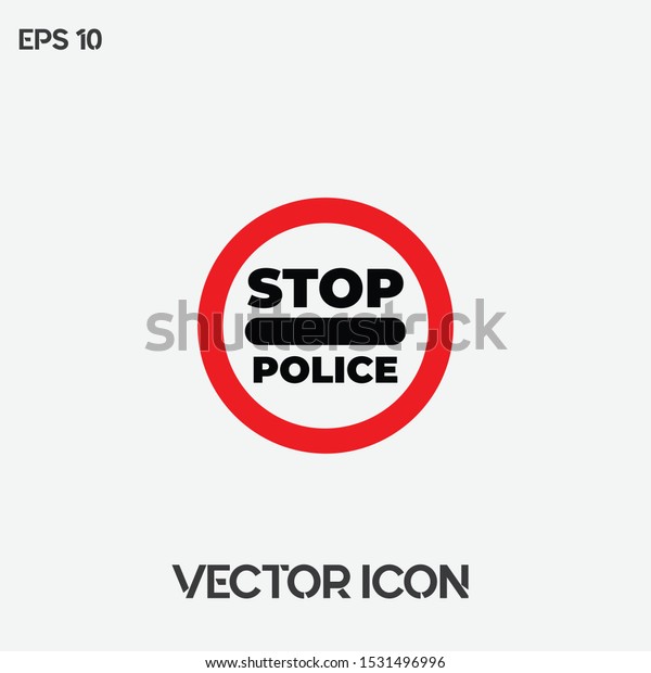 Stop Police Traffic Sign Vector Icon Stock Vector (Royalty Free ...
