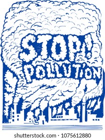 Stop Pollution Sketch Stock Vector (Royalty Free) 1075612880