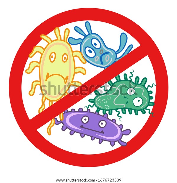 Stop Prevention Bacteria Cartoon Vector Stock Vector (Royalty Free ...