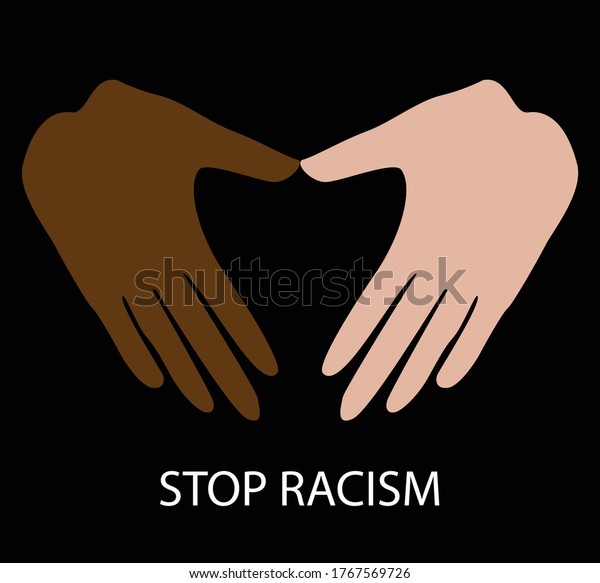 Stop Racism Hands Vector Illustration Black Stock Vector (Royalty Free ...