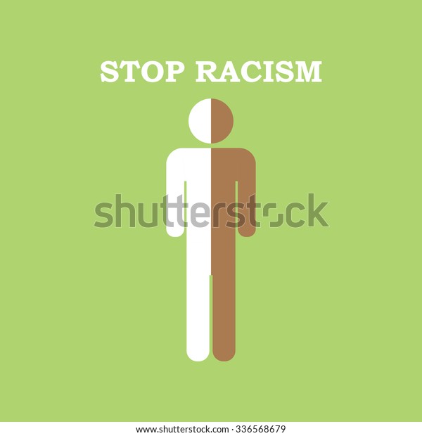 Stop Racism Icon Stick Figure Split: стоковая векторная графика (без ...