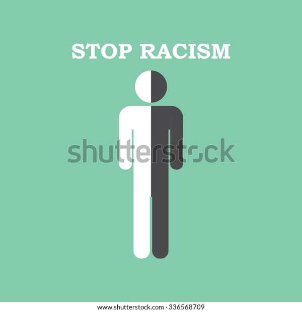 Stop Racism Icon Stick Figure Split : image vectorielle de stock (libre ...