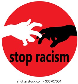 Stop Racism Round Sign Vector Stock Vector (Royalty Free) 335707034 ...
