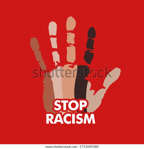 Detengan el racismo. Di No Al Racismo. Ilustración vectorial