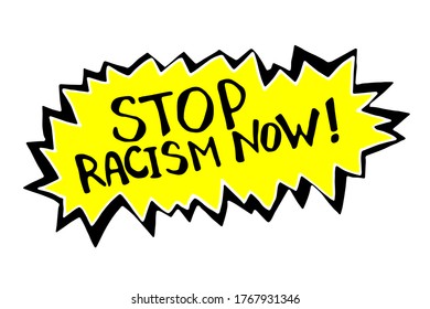 Stop Racism Vector Lettering Doodle Handwritten Stock Vector (Royalty ...