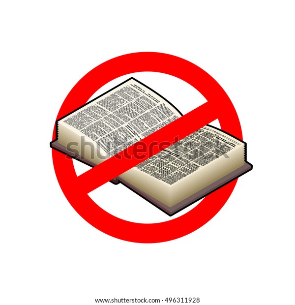 Stop Read Forbidden Education Red Prohibition Stock Vector (Royalty ...