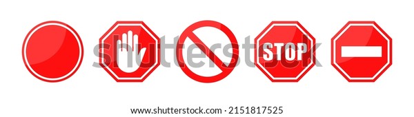 Detén las señales rojas. Pictograma de: vector de stock (libre de ...