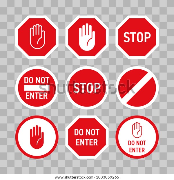 Stop Road Sign Hand Gesture Vector Stock Vector (Royalty Free ...