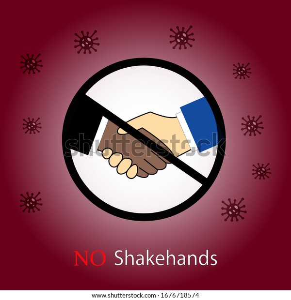 Stop Shaking Handsprevent Virus Spreadingprevent Corona Stock Vector ...