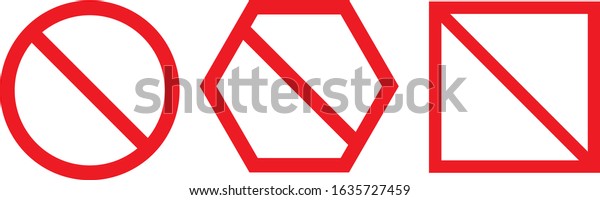 Stop Sign Circle Sing Polygonem Trianglr Stock Vector (Royalty Free ...