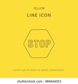 Stop Sign Cute Yellow Thin Line Stock Vector (Royalty Free) 484666015 ...