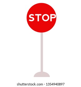 Stop Sign Flat Illustration On White Stock Vector (Royalty Free ...