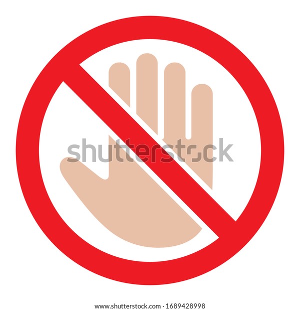 Stop Sign Hand Symbol Red Crossed Stock Vector (Royalty Free) 1689428998